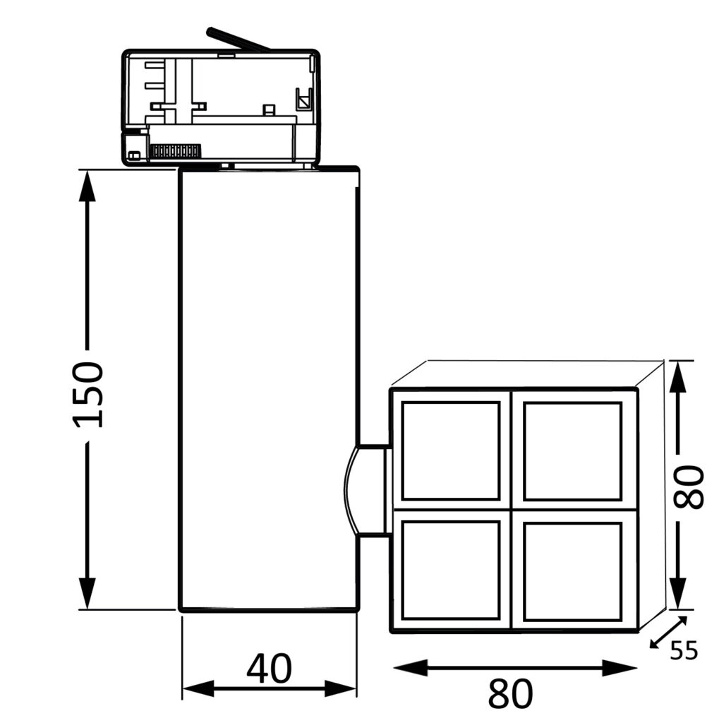 LED track light LUX 2 15W, 3000K, 3F, black