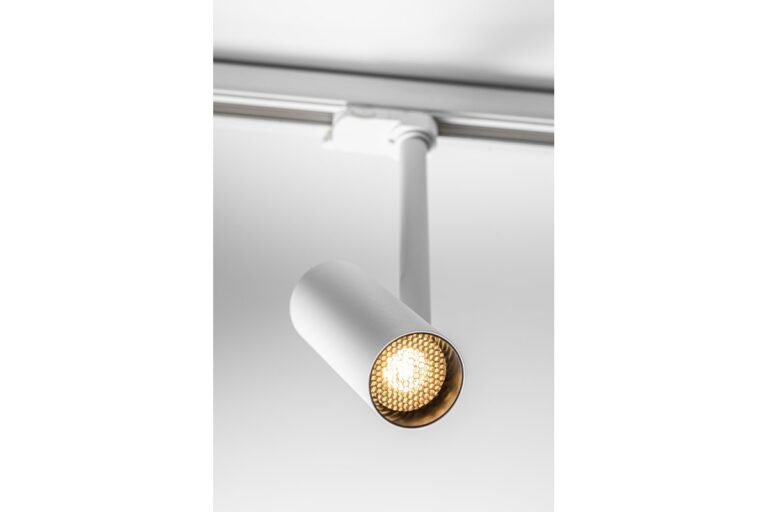 LED track light GROSSO, GU10, round, with honeycomb, 3F, white/black