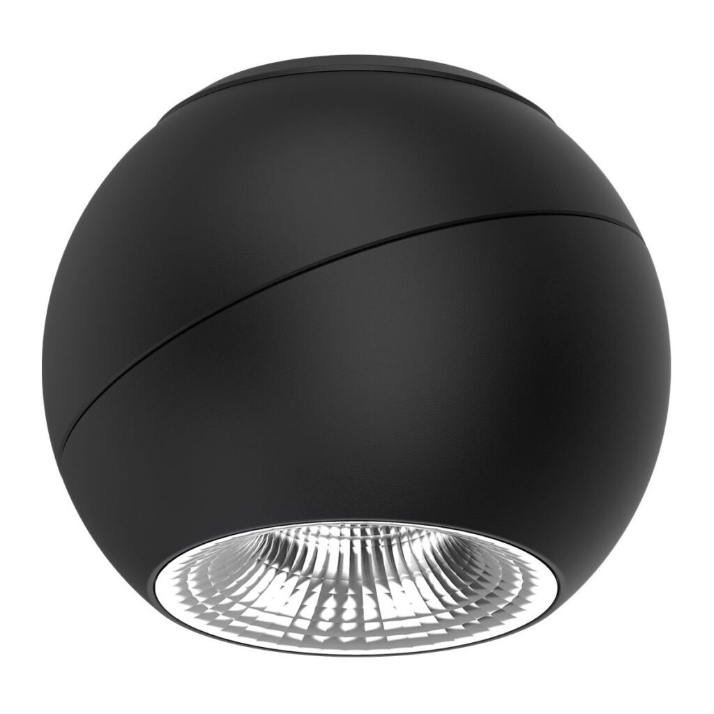 LED Surface mounted light sphere DL322 series, 10W, 3000K, 60°, black