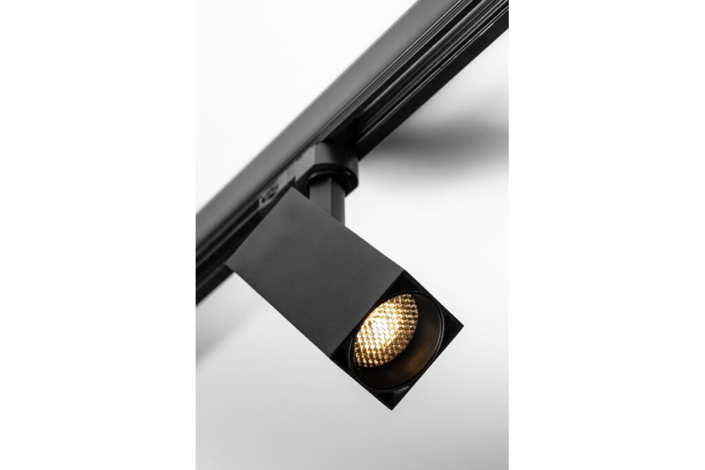 LED tracklight LIMA, GU10, square, with honeycomb, 3F, black - Forte LED