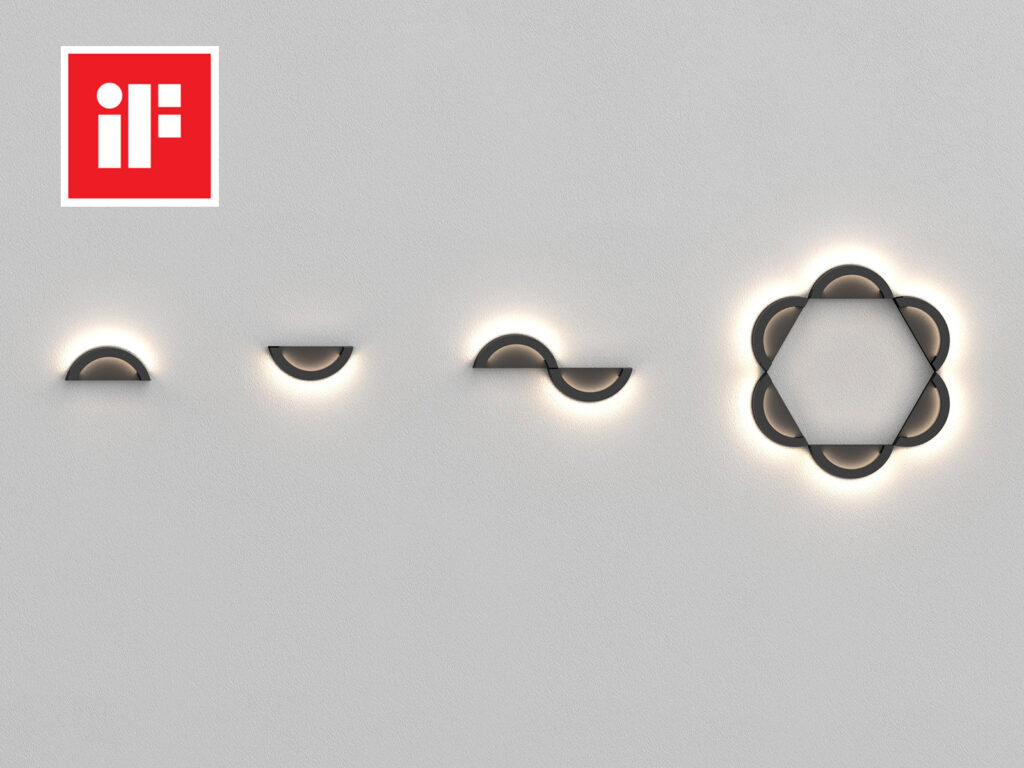 LED Surface light half circle WL46 series, 10W, 50°, 3000K, IP65, black