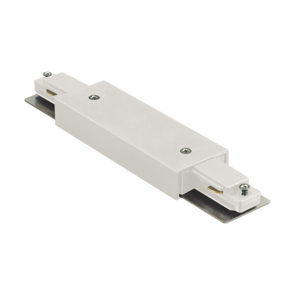 1 phase track connector I with power, white